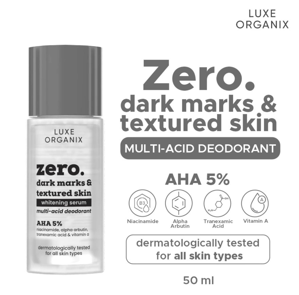 Zero Dark Marks & Textured Skin Whitening Multi-acid Serum Deo 50g ...